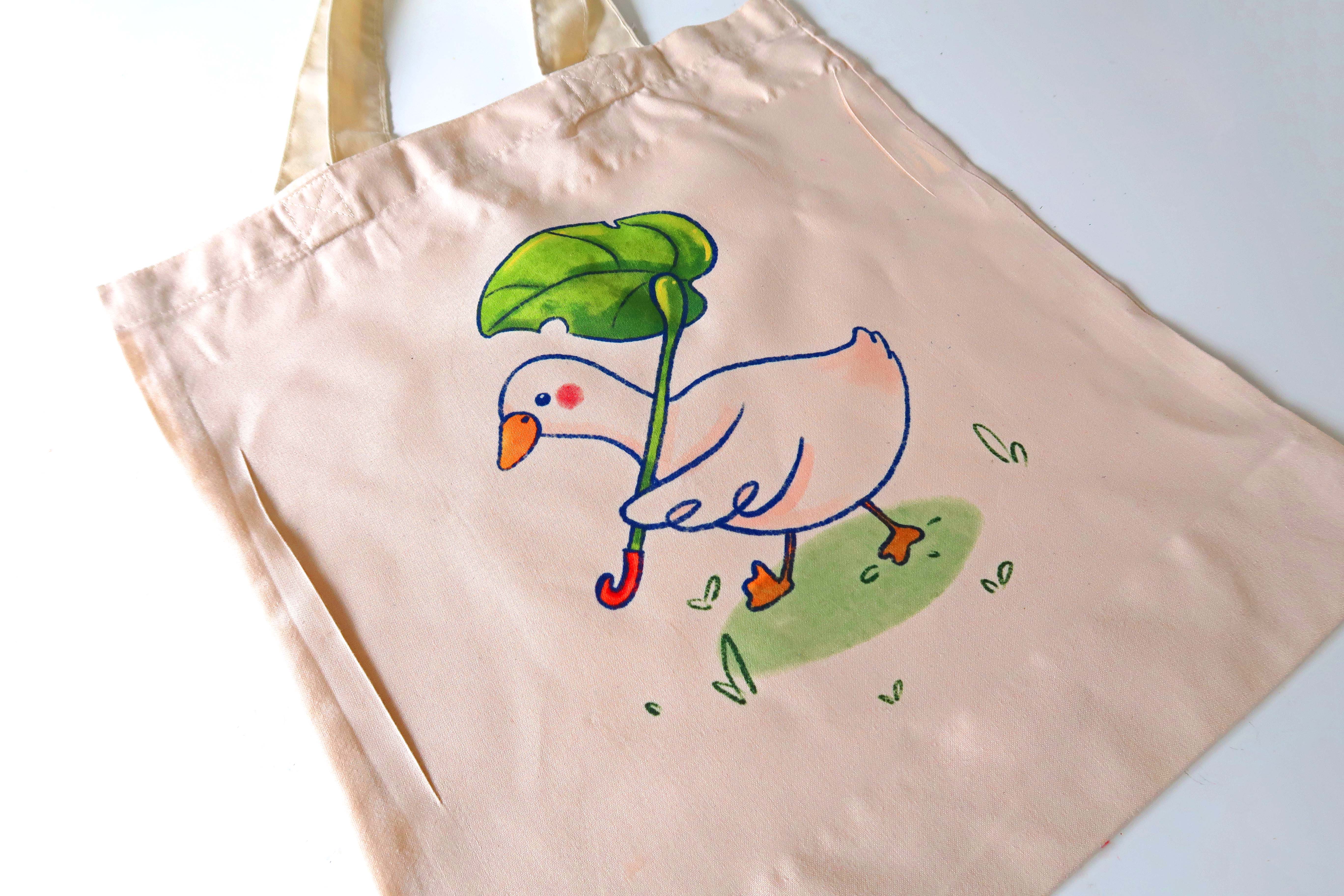 Duck with Umbrella Tote Bag – Pollygone