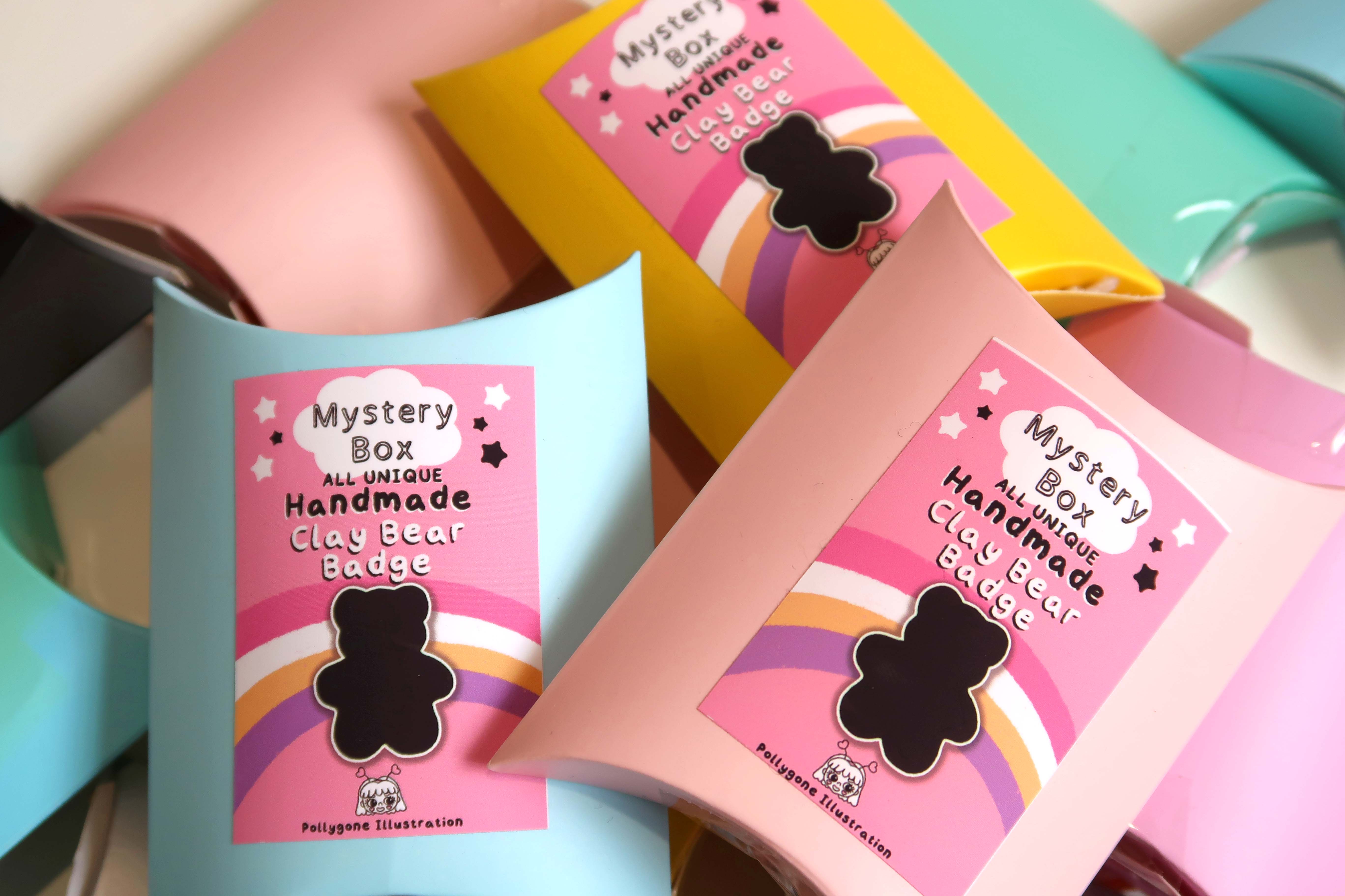 Handmade Clay Bear Badge Mystery Box Surprise – Pollygone
