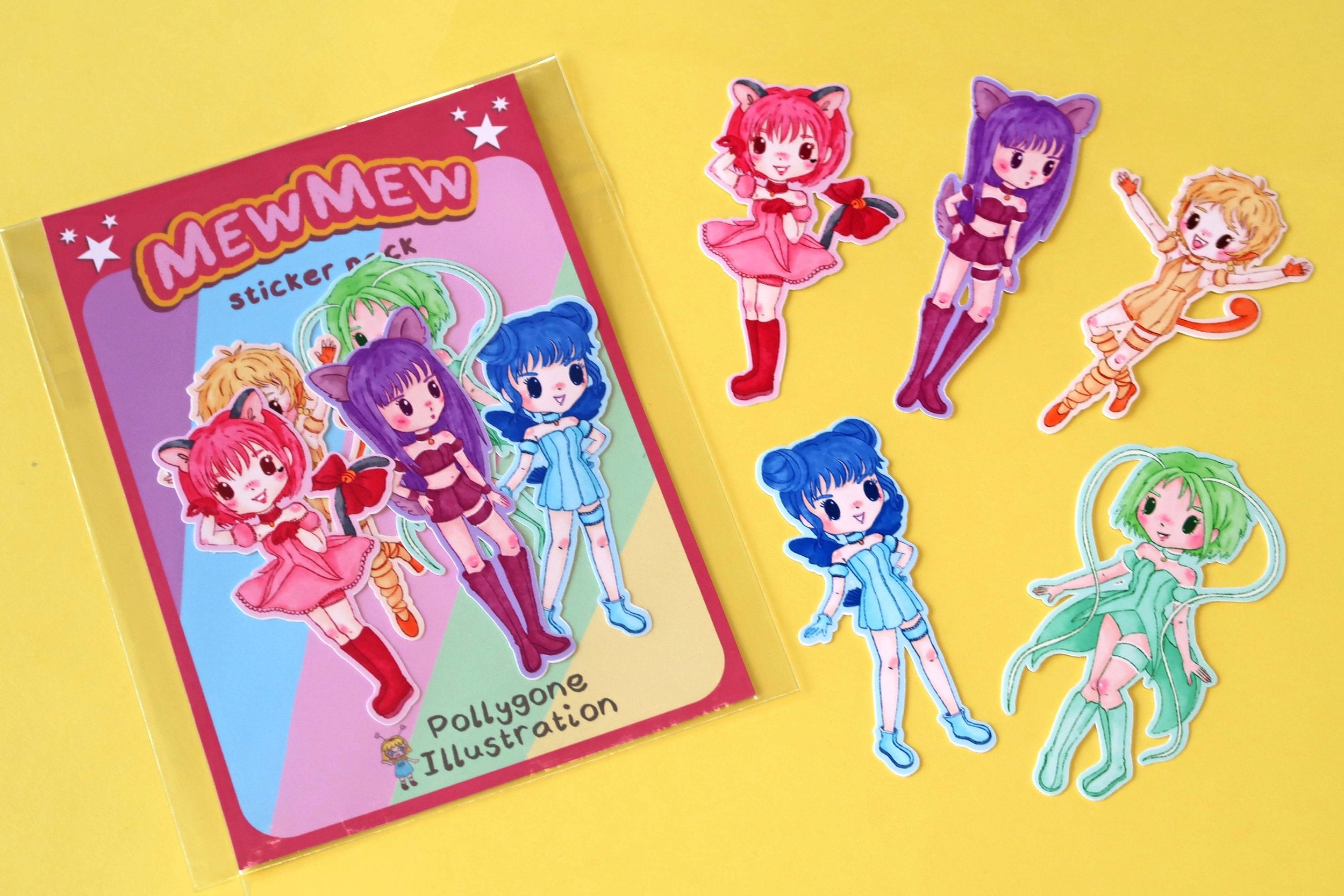 Mew Mew Power / Tokyo Mew Mew Vinyl Sticker Set (Pack of 5) – Pollygone